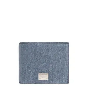 Dolce & Gabbana Dolce Gabbana Logo Plaque Bifold Wallet - Blue