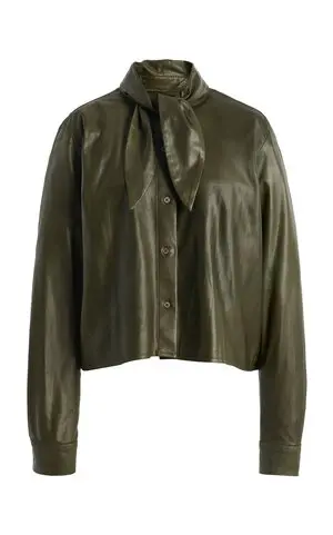 TWP Tied Up In You Cropped Suede Shirt