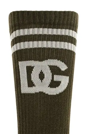 Dolce & Gabbana Dolce Gabbana Striped Logo Socks