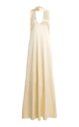 Adam Lippes Lyford Stretch Charmeuse Dress - Yellow