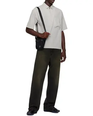 Stone Island Logo Patch Zipped Messenger Bag