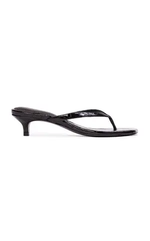 BLACK SUEDE STUDIO Kendal Croc Patent Leather Sandals - Black