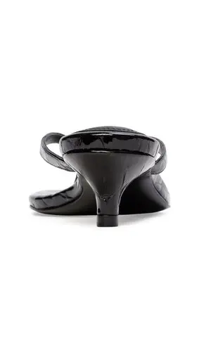 BLACK SUEDE STUDIO Kendal Croc Patent Leather Sandals - Black