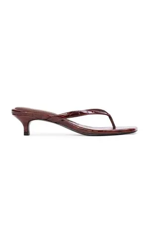 BLACK SUEDE STUDIO Kendal Croc Patent Leather Sandals Brown
