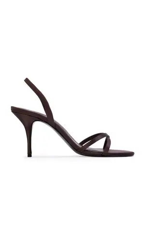 BLACK SUEDE STUDIO Jolla Satin Slingback Sandals - Brown