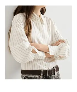 Brunello Cucinelli Striped Silk-poplin Shirt With Monili