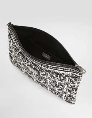 Dolce & Gabbana Graphic-print Leather Clutch Bag