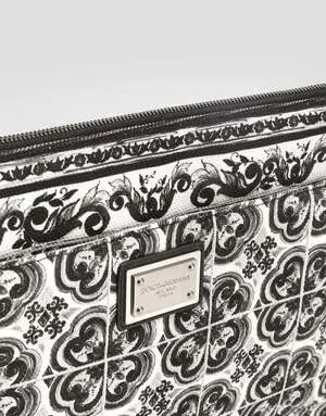 Dolce & Gabbana Graphic-print Leather Clutch Bag