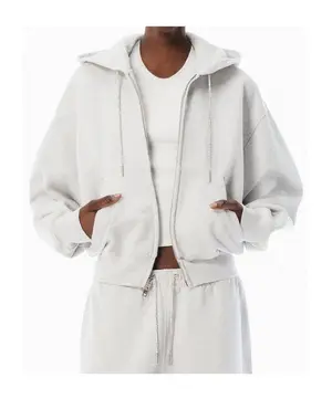 Alexander Wang Cropped Zip-up Hoodie