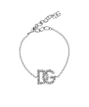 Dolce & Gabbana Dolce Gabbana Dg Logo Embellished Bracelet - Gray