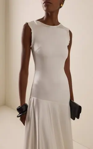 Adam Lippes Gwenyth Satin-back Crepe Dress
