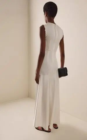 Adam Lippes Gwenyth Satin-back Crepe Dress