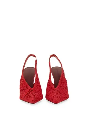 Magda Butrym Crochet Pointed Toe Slingback Pumps