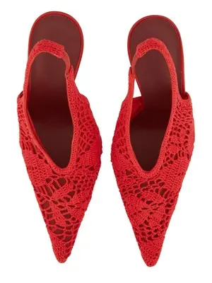 Magda Butrym Crochet Pointed Toe Slingback Pumps