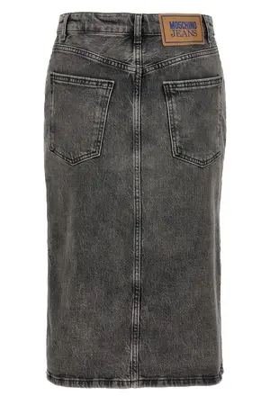 Moschino Side Slit Denim Skirt