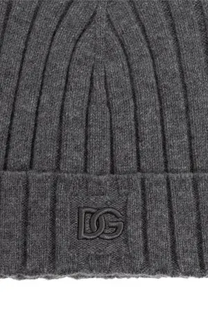 Dolce & Gabbana Dolce Gabbana Logo Detailed Ribbed Beanie