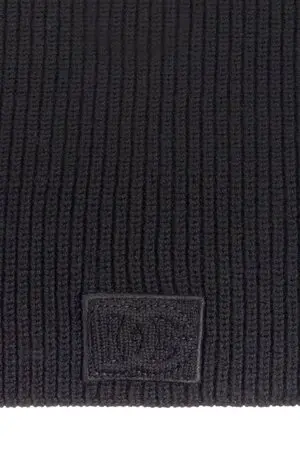 Dolce & Gabbana Dolce Gabbana Logo Patch Ribbed Scarf