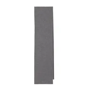 Dolce & Gabbana Dolce Gabbana Logo Patch Ribbed Scarf - Grey