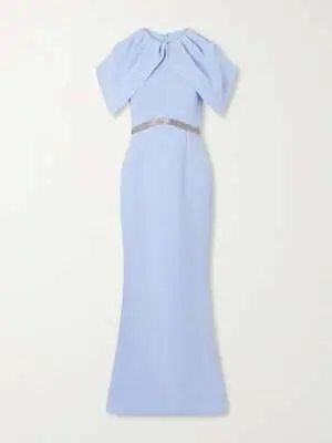 Rebecca Vallance Aylin One-shoulder Embellished Cady Maxi Dress - Light Blue