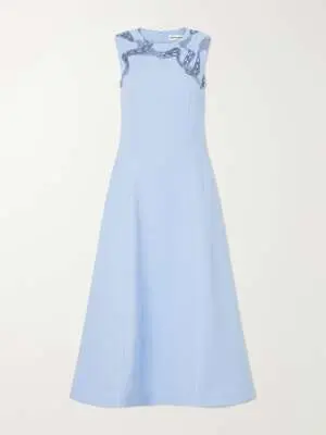 Rebecca Vallance Aylin Embellished Cady Midi Dress - Light Blue
