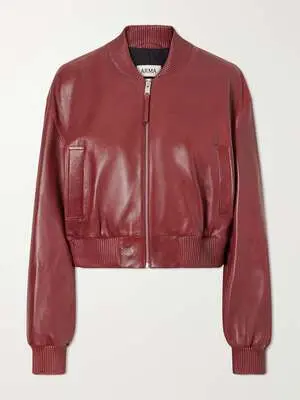 ARMA Hannan Leather Bomber Jacket - Red