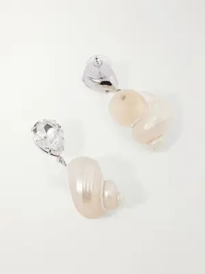JENNIFER BEHR Lucius Crystal-embellished Shell Earrings