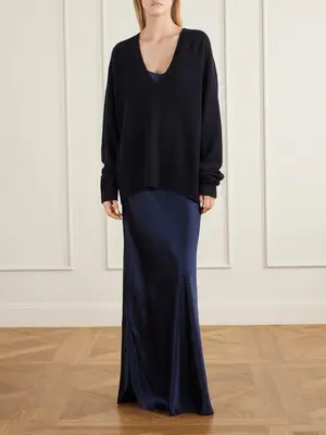 NILI LOTAN Silk-satin Cami Gown