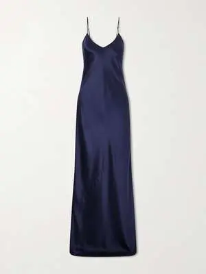 NILI LOTAN Cami Silk-satin Gown - Navy
