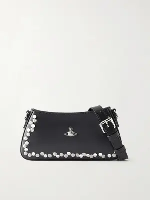 VIVIENNE WESTWOOD Tasha Studded Leather Shoulder Bag - Black
