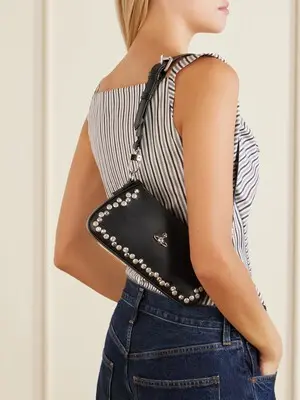 VIVIENNE WESTWOOD Tasha Studded Leather Shoulder Bag
