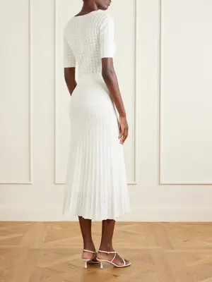 Rebecca Vallance Embellished Crochet-knit Midi Dress