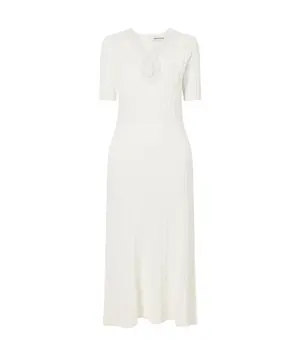 Rebecca Vallance Embellished Crochet-knit Midi Dress - Neutrals