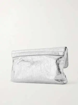 Balenciaga Le City Crinkled Leather Clutch