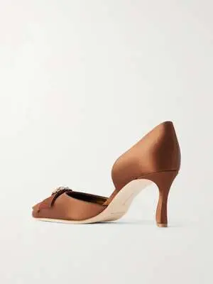Manolo Blahnik Apidosa 70 Embellished Satin Pumps