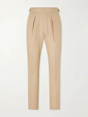 Polo Ralph Lauren Straight-leg Pleated Linen Suit Trousers - Neutrals
