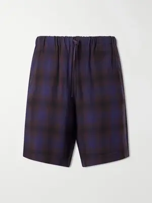 Dries Van Noten Wide-leg Checked Twill Shorts
