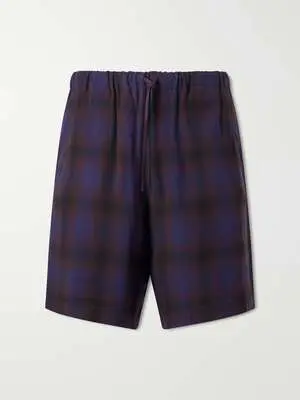Dries Van Noten Wide-leg Checked Twill Shorts