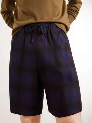 Dries Van Noten Wide-leg Checked Twill Shorts