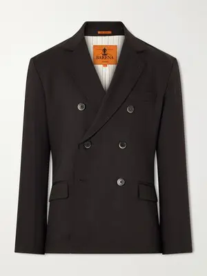 Barena Venezia Double-breasted Virgin Wool-gabardine Blazer - Brown