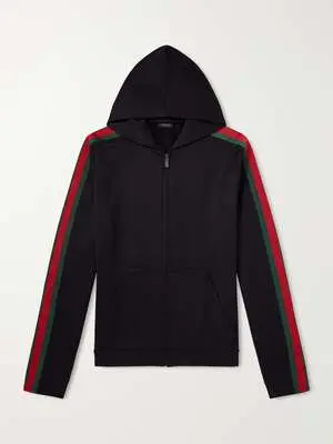 Gucci Zip-up Hoodie With Webbing Trim