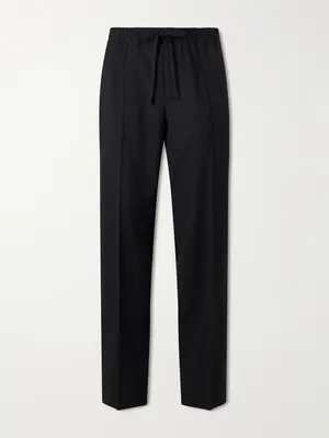 Valentino Garavani Straight-leg Wool And Cashmere-blend Trousers - Black