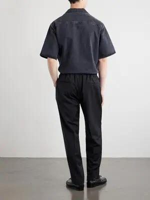Valentino Garavani Wool And Cashmere-blend Trousers - Black