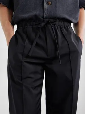 Valentino Garavani Wool And Cashmere-blend Trousers - Black