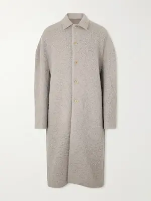 Rick Owens Brad Alpaca-blend Bouclé Coat - Gray