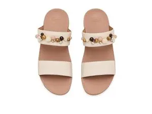 Fitflop Lulu Beaded Slide Sandals - Beige