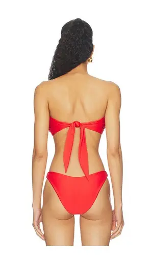 NICHOLAS Naia Knot Bikini Top In Red