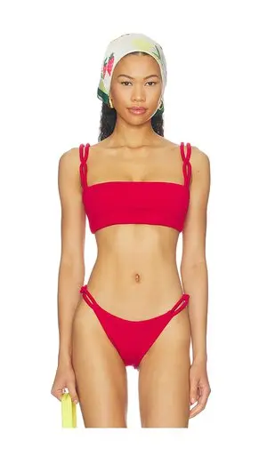 NAU BIKINIS Link Classic Bikini Top - Red