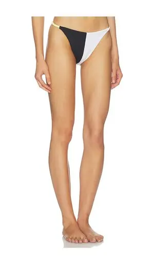 NAU BIKINIS Bahia Colorblock Bikini Bottom In Black & White