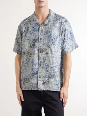 Kapital Key West Camp-collar Printed Linen Shirt