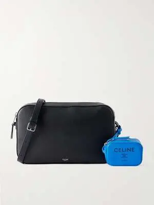 Celine Leather Messenger Bag - Black